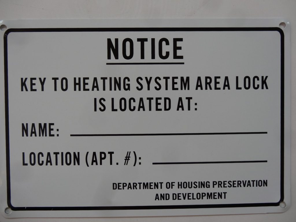 Boiler Room Signs - HPD Building Sign Types - BK Signs